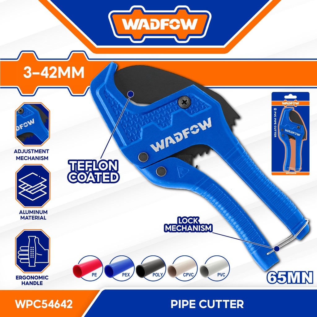 Wadfow 203mm Heavy Duty Aluminum Teflon Coated PVC Pipe Cutter WPC54642 ...