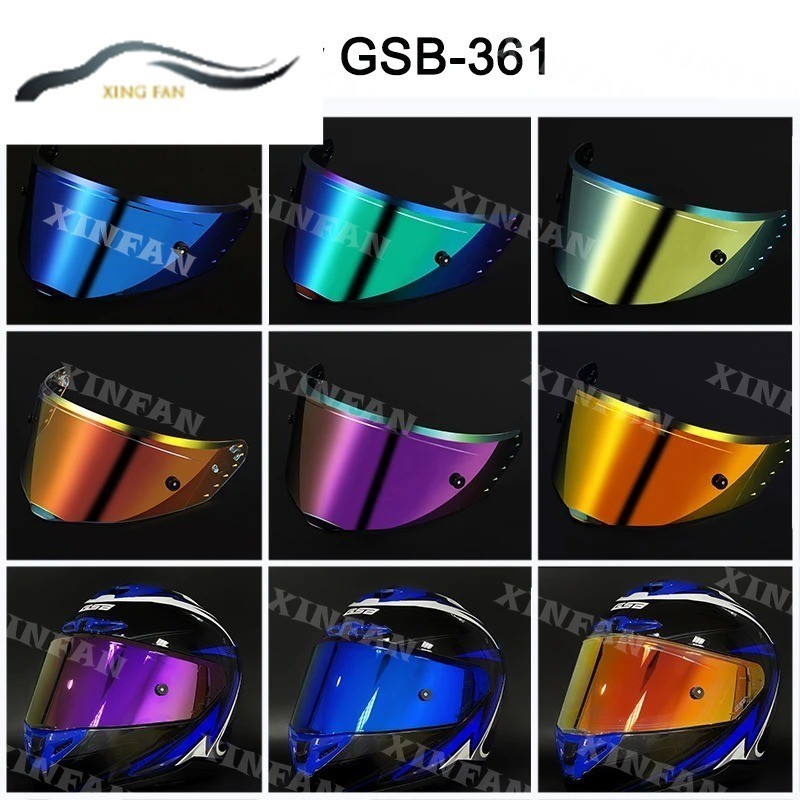 XF Helmet Visor Lens for GSB S361 Full Face Helmet R50 Day and Night Anti-fog Sunscreen Plating ...