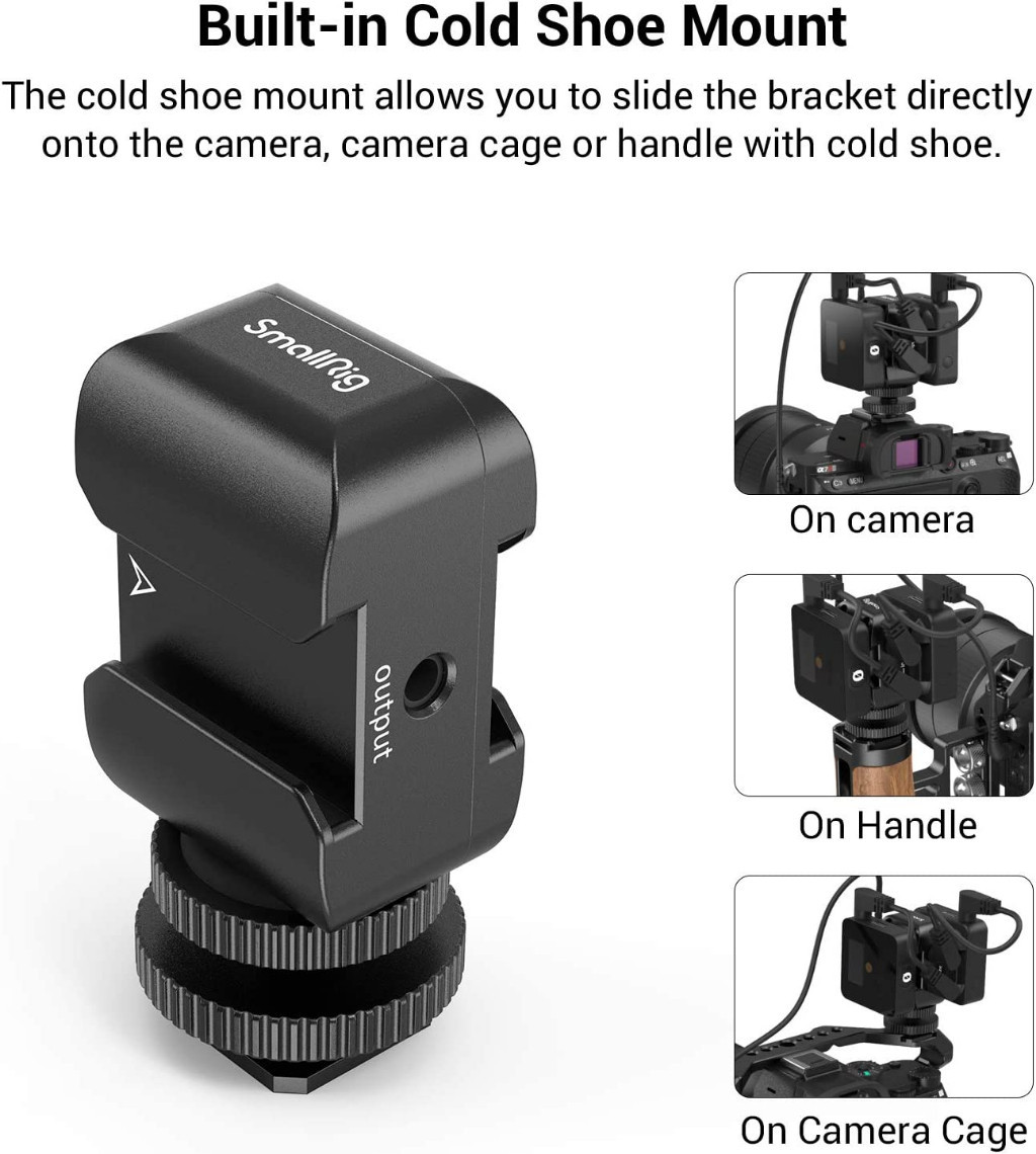 SmallRig Two-in-One Mic Bracket Cold Shoe Mount for RODE Wireless GO ...
