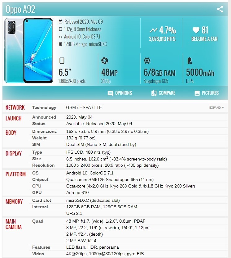 Pixelcare LCD With Frame For OPPO A52 / A72 4G CPH2067 / A92 2020 ...