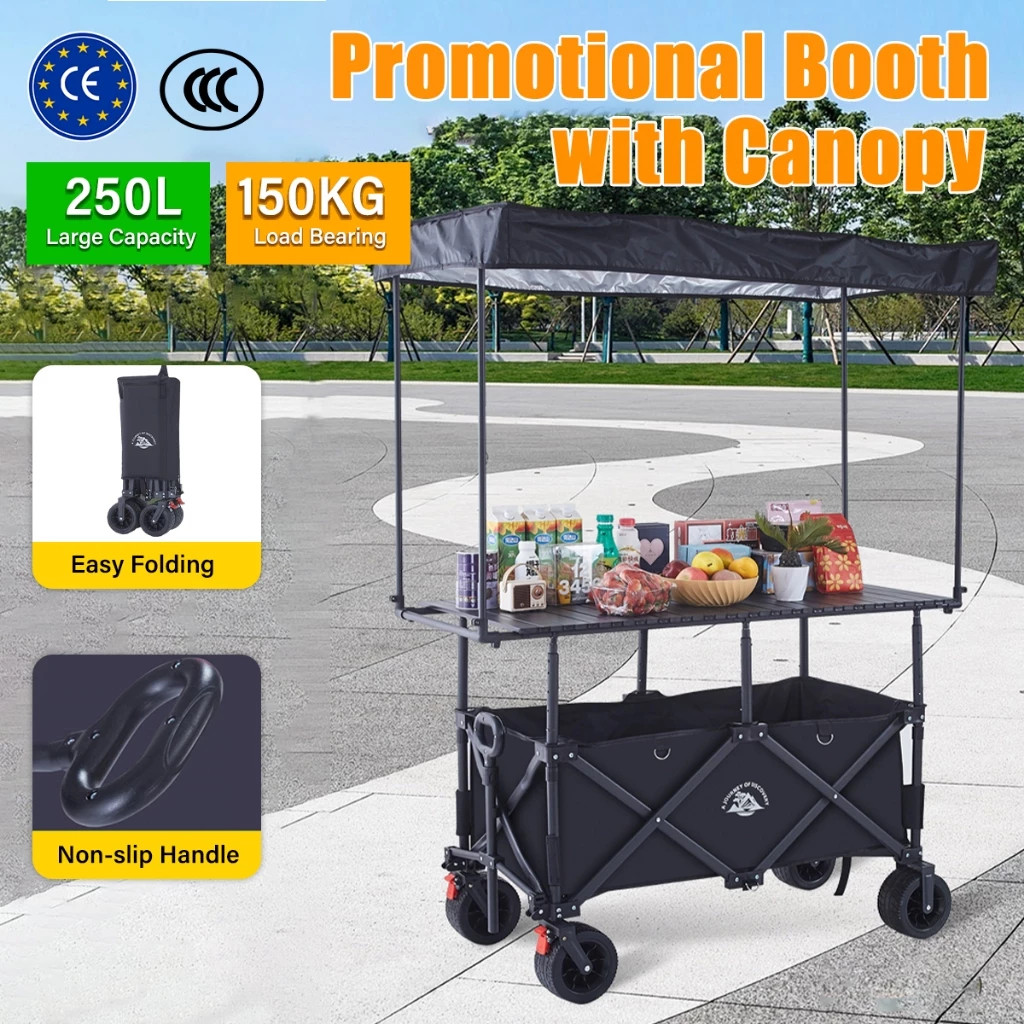 Foldable Market Stall Cart with Wheels – Heavy Duty Vendor Trolley for ...