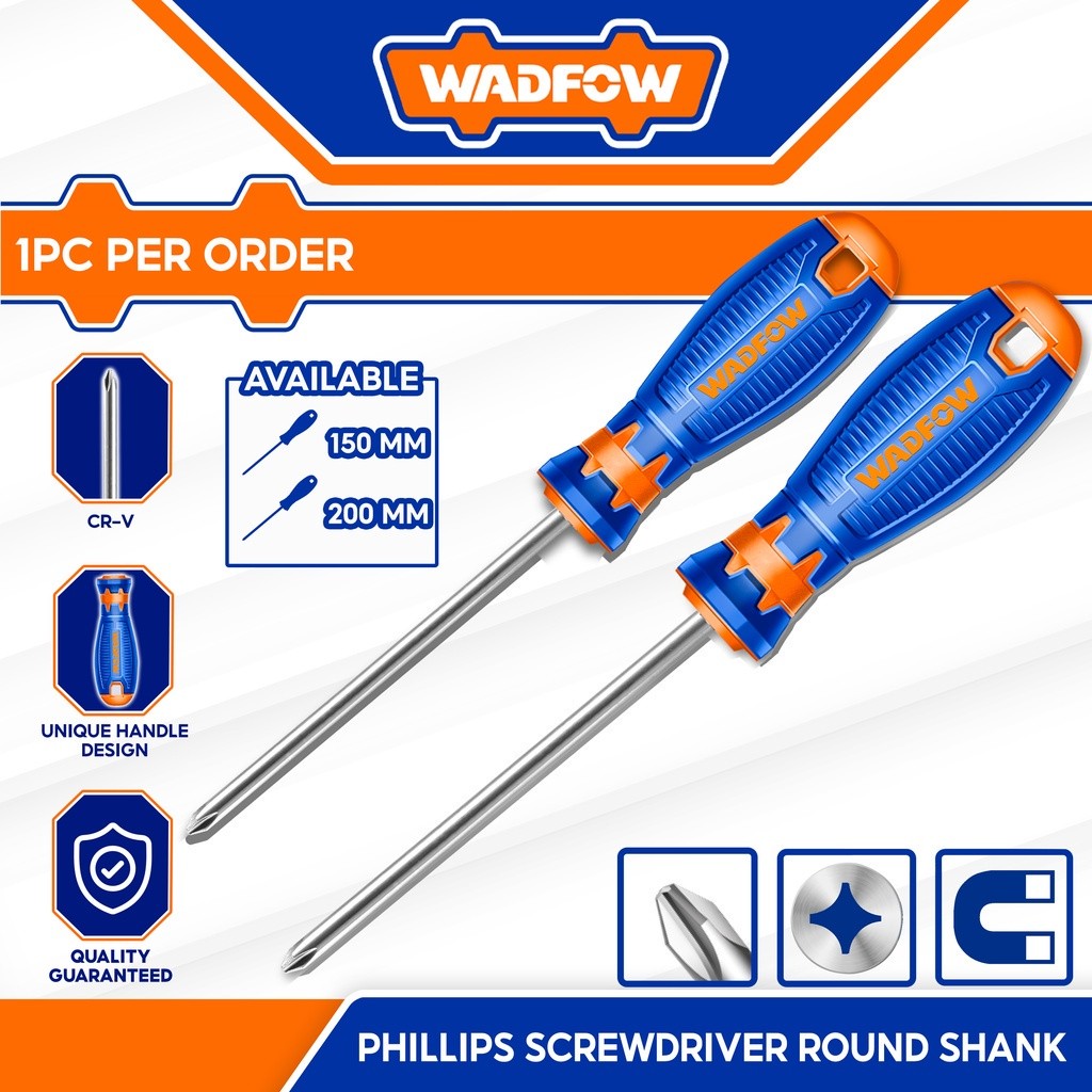 Wadfow Phillips Screwdriver Round Shank Cr-V Material | Shopee Philippines