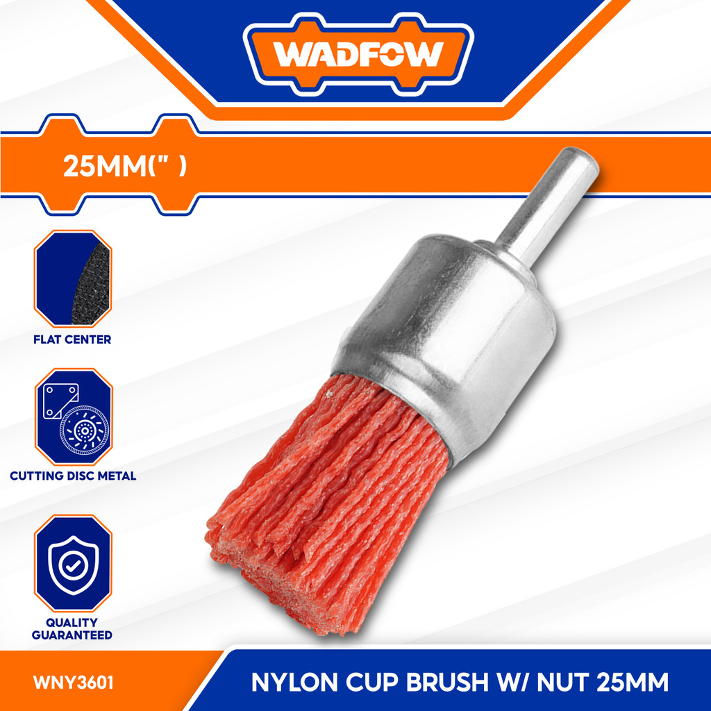 Wadfow Nylon Cup Brush With Nut 25mm (1") | Shopee Philippines