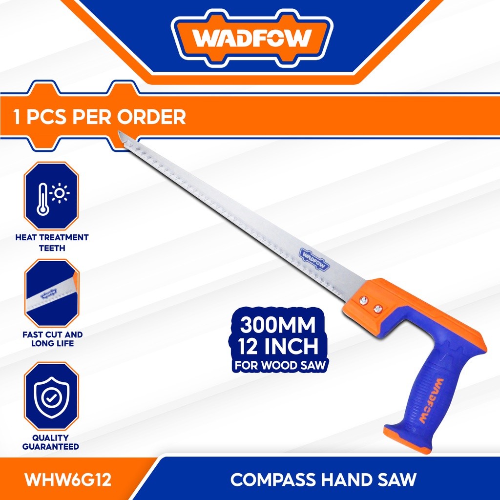 Wadfow Compass Hand Saw 12 Inch / 300mm For Wood WHW6G12 (WHT) | Shopee ...