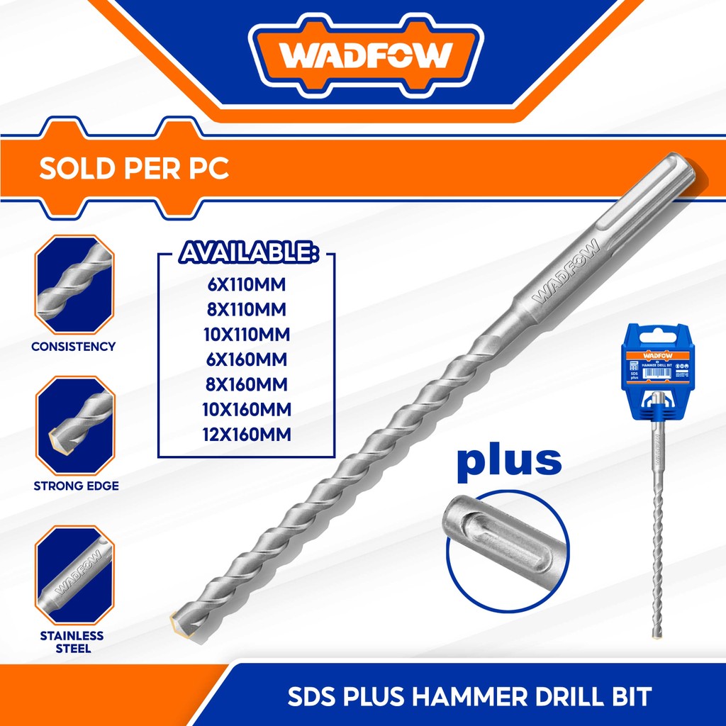 Wadfow Single Flute Sds Plus Hammer Drill Bit For Rotary 1 Piece (WHT ...