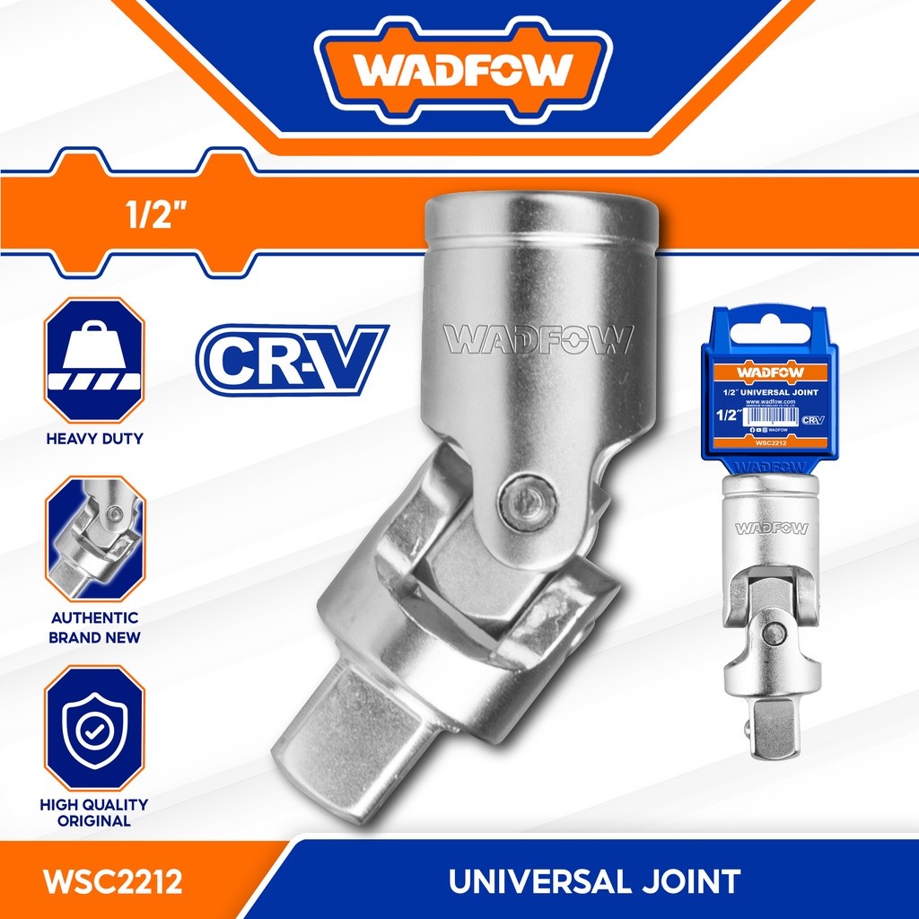 Wadfow 1/2" Universal Joint Socket Wrench Crv Quality Chromed Plated ...