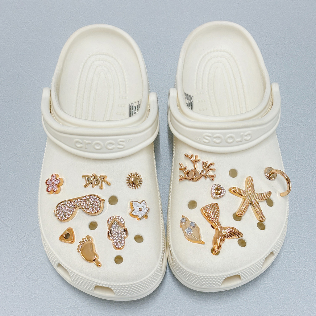 [gold series]jibiz cros charm Shoe Flower Beach Accessories with Cross ...