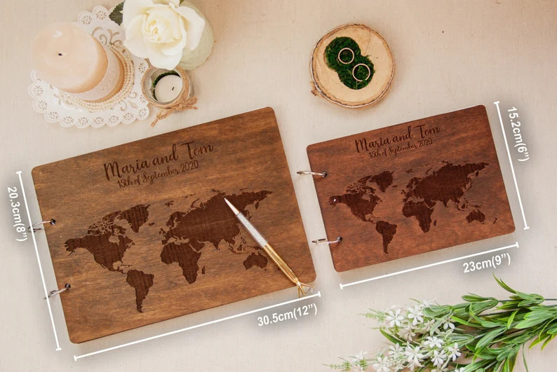 [Customized] World map guest book,Unique wedding guest book,Our ...