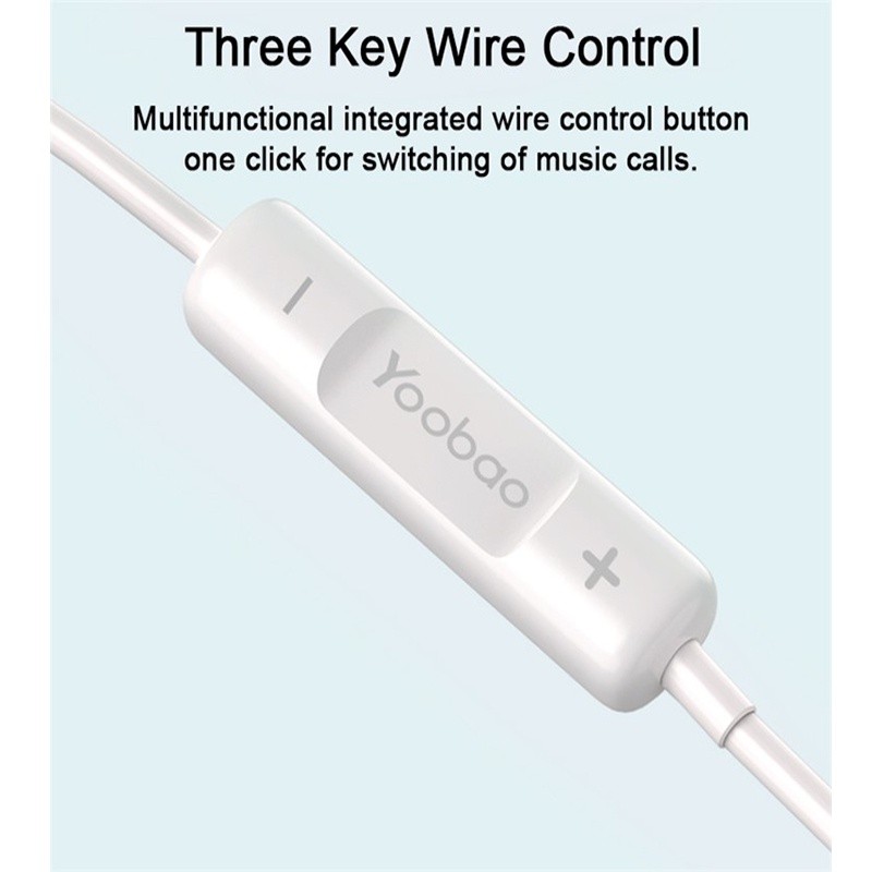 Yoobao L-03 3.5mm Wired Semi In-Ear Headset w/ Three Key Wire Control ...