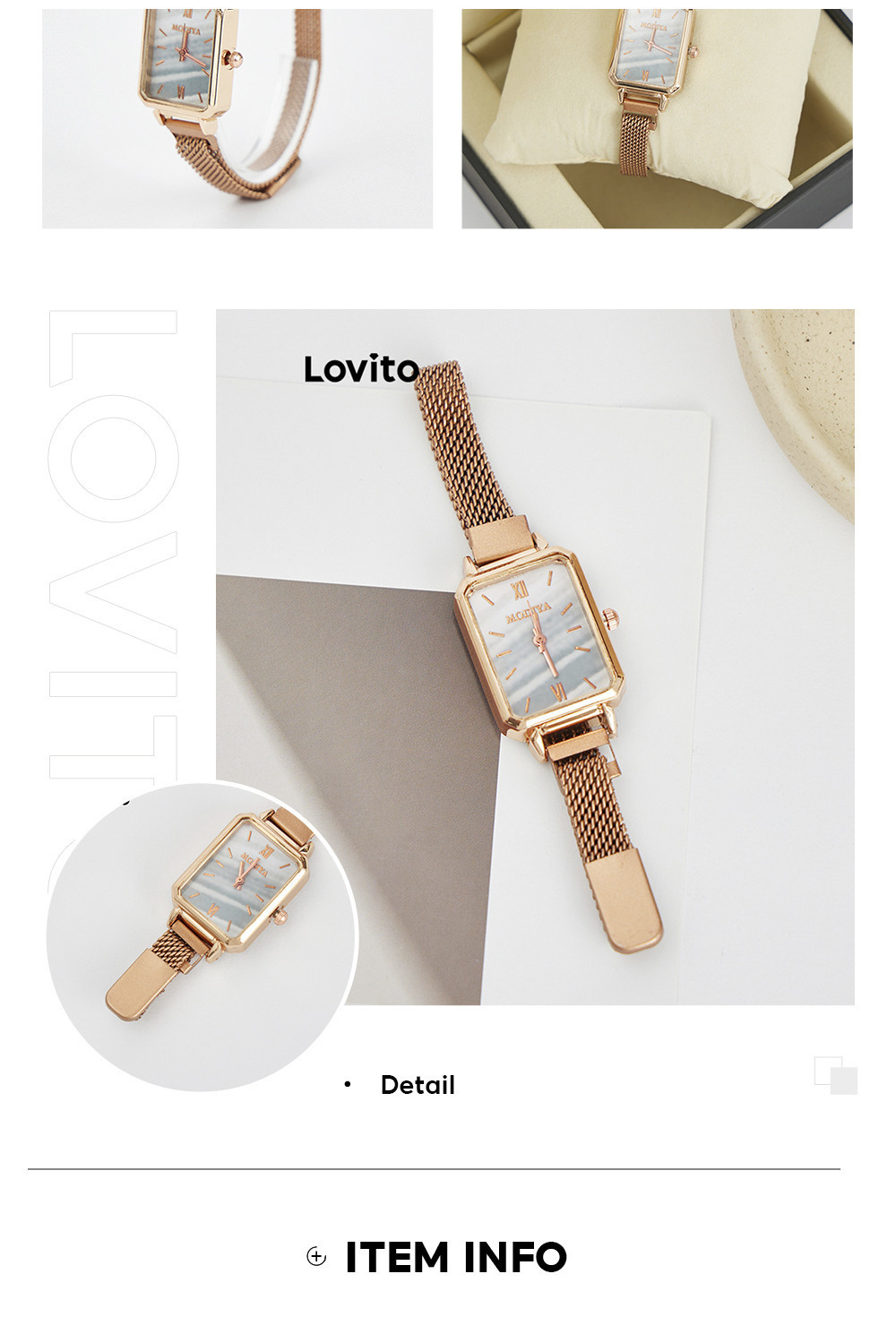 Lovito Women Casual Quartz Watch Plain Basic Quartz Watche L69AD054 ...