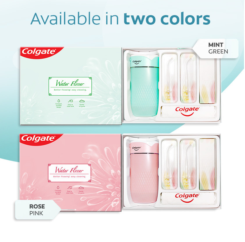 Colgate Portable Pocket Water Flosser, Pink, Rechargable, Water ...
