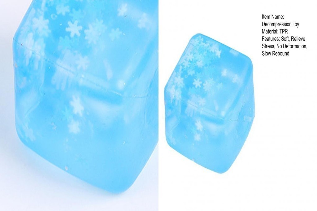 Ice Cube Sensory Toy Portable Stress Ball Soft Ice Cube Shape Stress ...