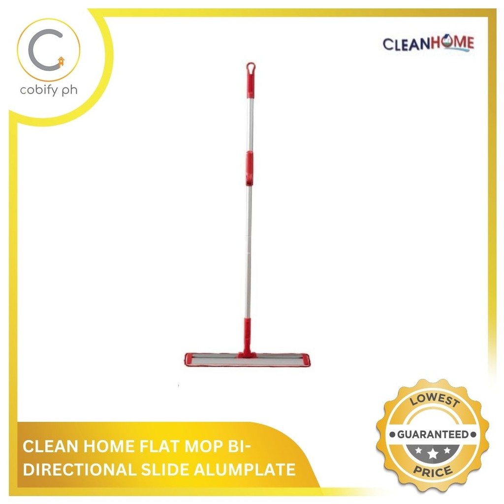Clean Home Flat Mop Bi-Directional Slide Alum Plate | Shopee Philippines