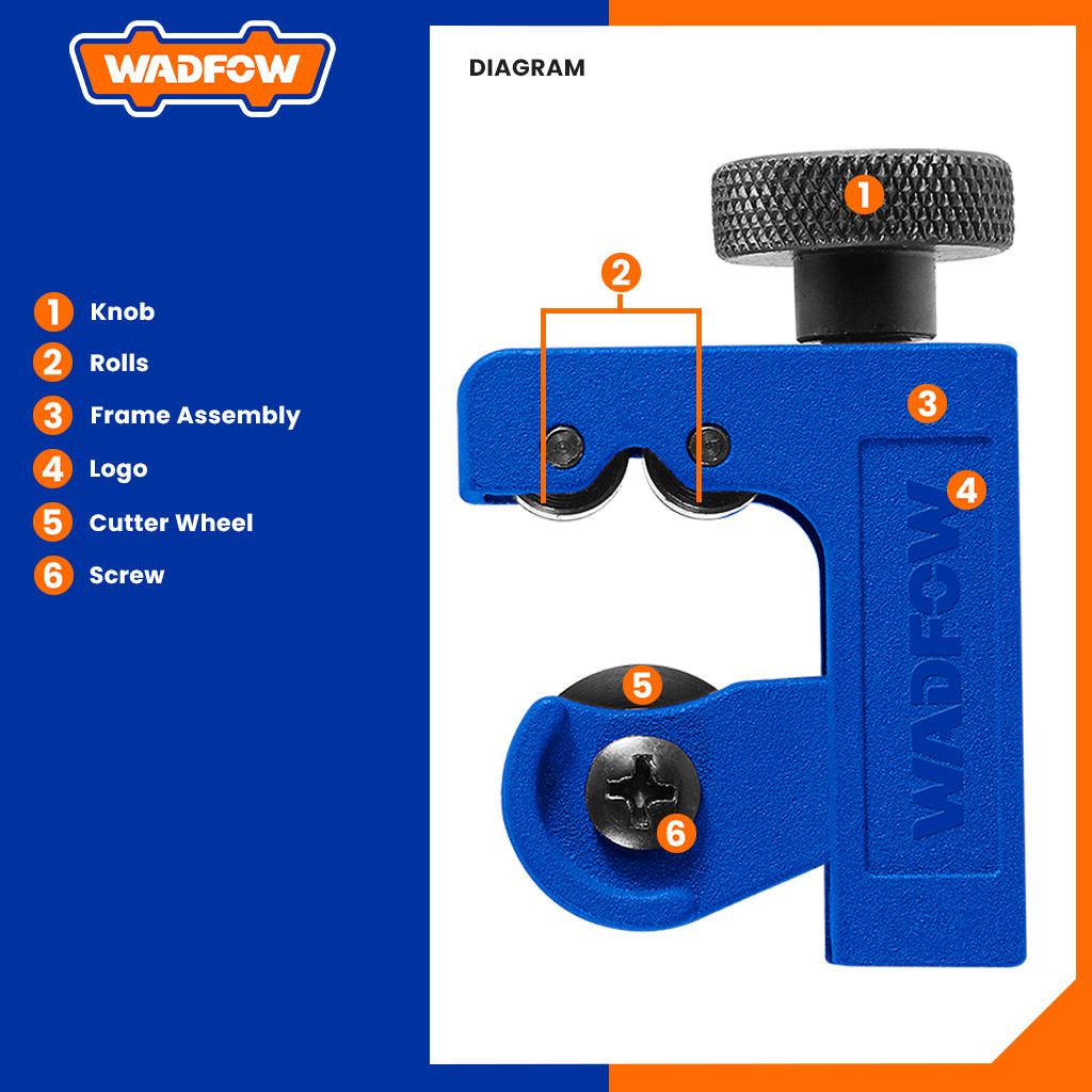 Wadfow Pipe Trimmer Cutting Tool Rotary Copper & Aluminum Tubing with ...