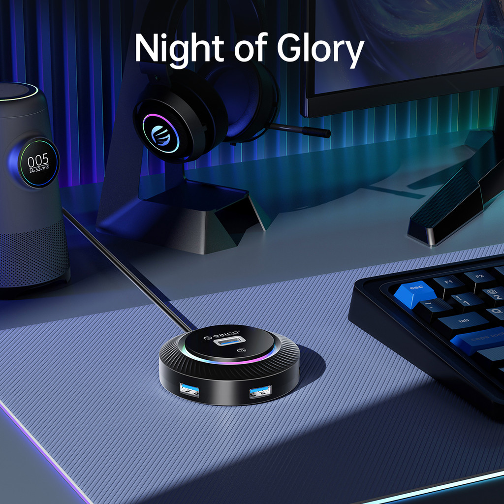 ORICO 4 Port USB-A RGB Hub w/ 5Gbps USB A & SD / TF 3.0 Outputs for ...