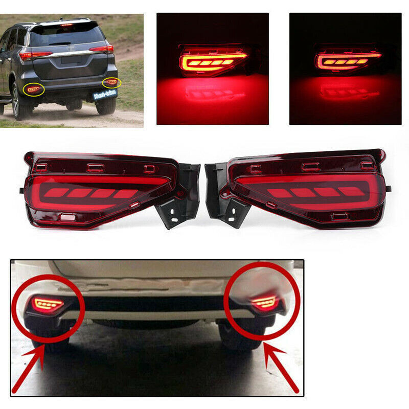 ZR For LED Tail Fog Light For Toyota Fortuner 2015-2023 Reflective LED ...