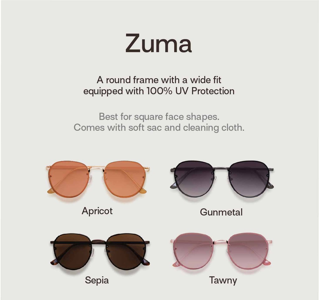 Sunnies Studios Zuma (Round Fashion Sunglasses Shades for Men and Women ...