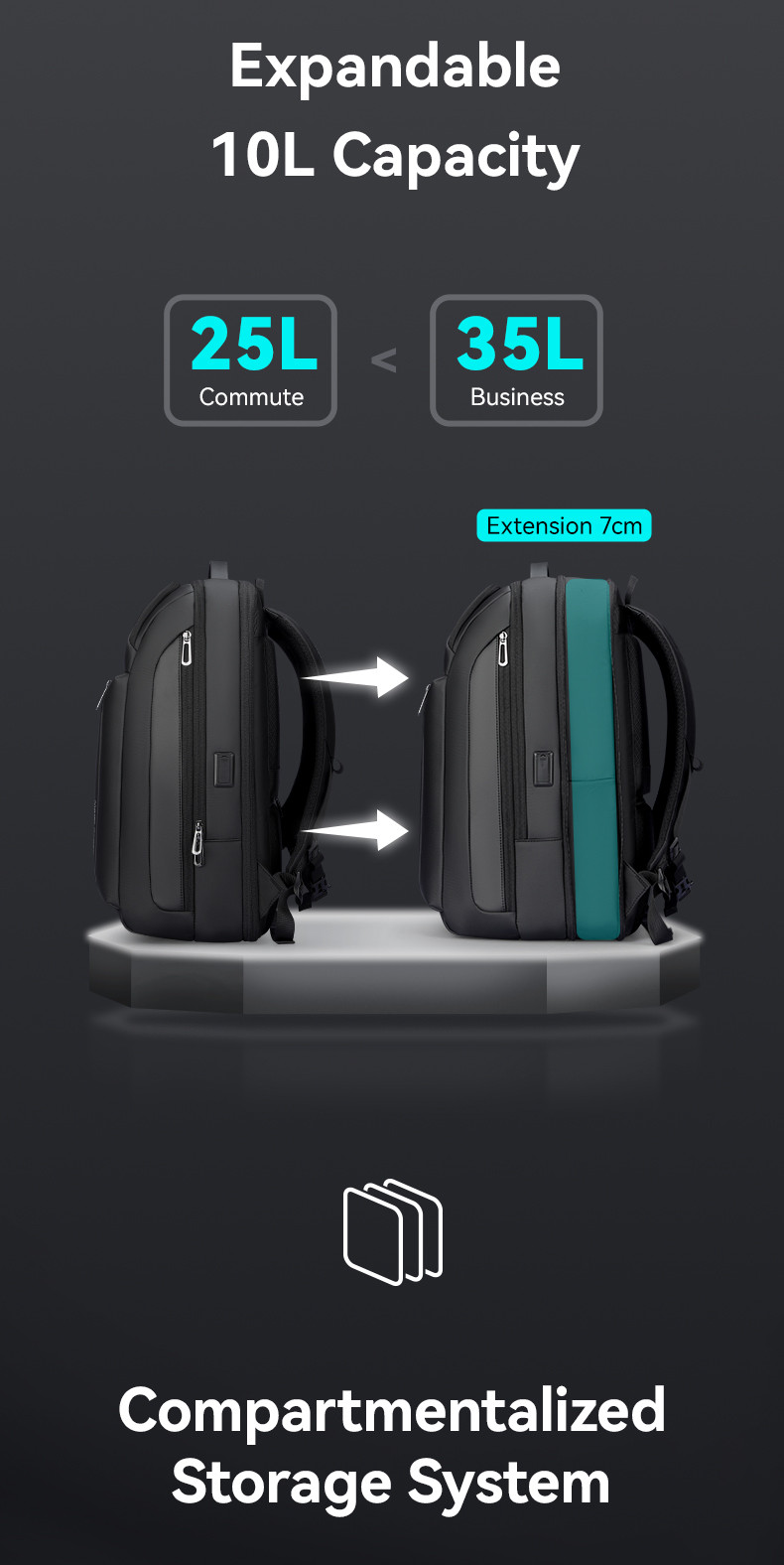 MARK RYDEN Men's Backpack Expandable 35L | Shopee Philippines