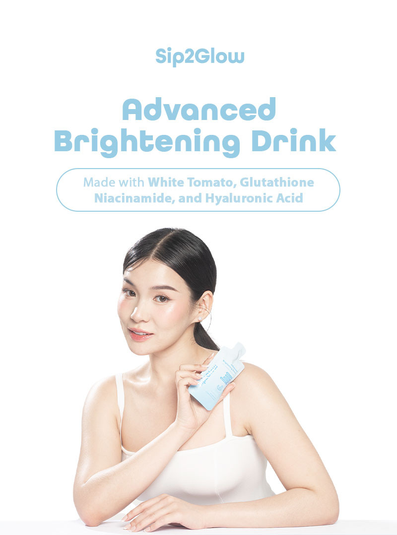 Sip2Glow Whitening Drink Korean Hyaluronic Acid Niacinamide Glutathione Brightens Skin 210ml ...