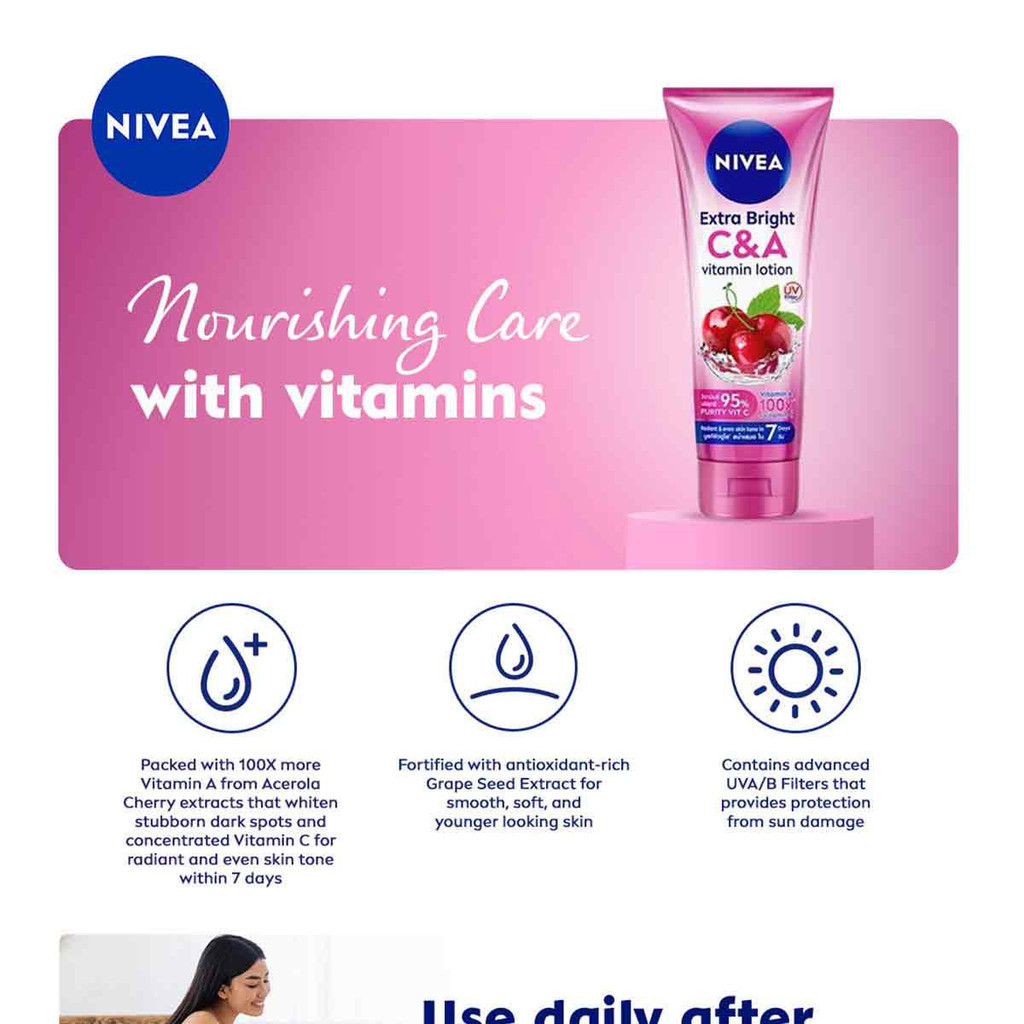NIVEA Body Extra Bright C&A Vitamin Body Serum with Glutathione ...