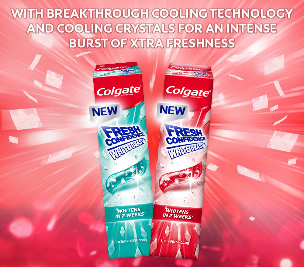 Colgate Fresh Confidence White Blast Whitening Toothpaste Ocean Fresh ...