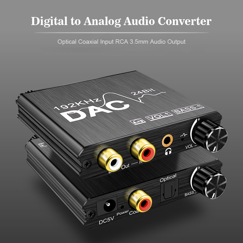[COD]Digital To Analog Audio Converter 192khz 24bit Dac Optical Coaxial ...