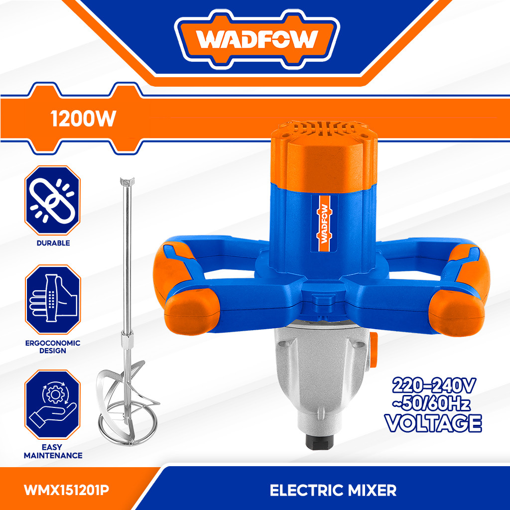Wadfow WMX151201P Electric Mixer Power Tools with Aluminum 2 ...