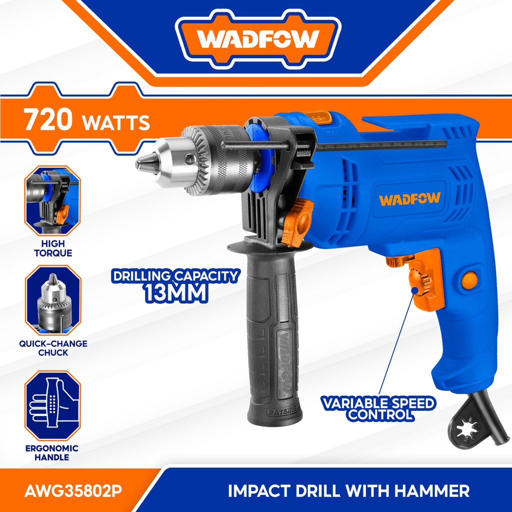 Wadfow WMD15721P Impact Drill Barena with Variable Speed and Hammer ...
