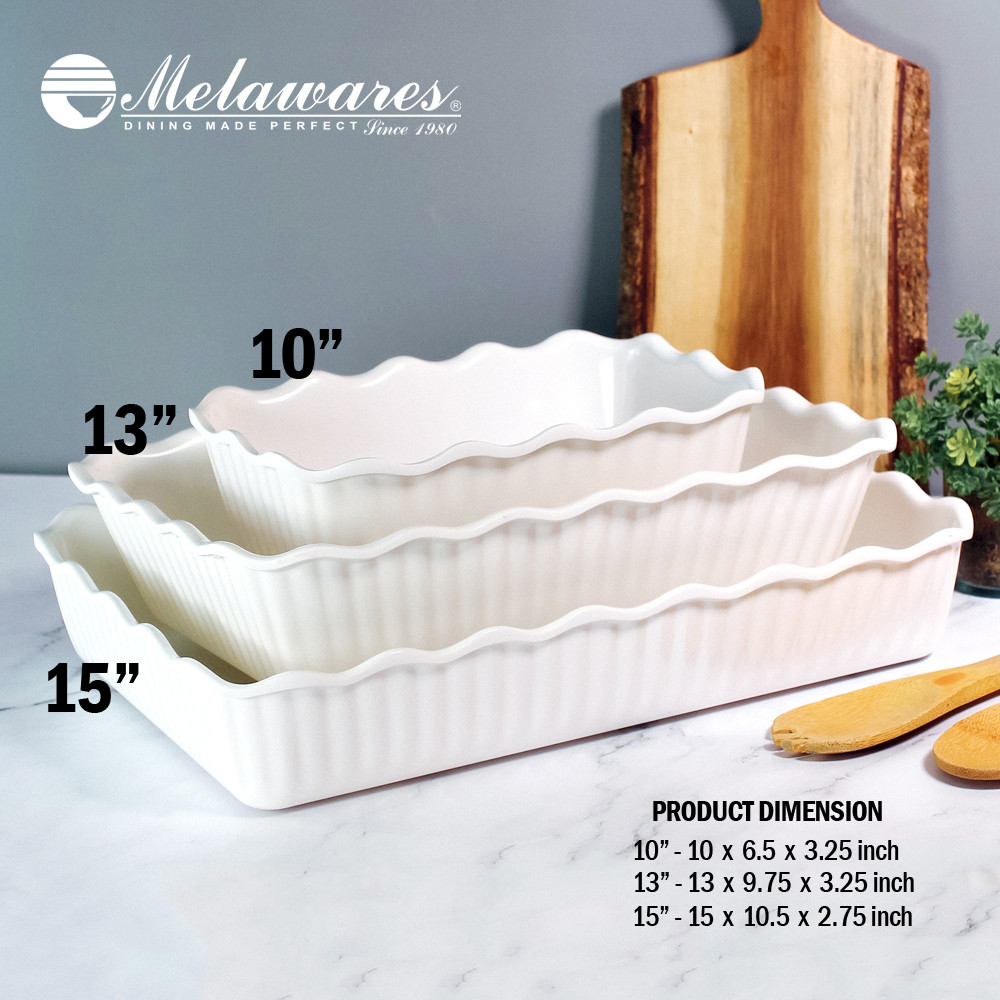 Melawares Ivory 3 Piece 15 inch Rectangular Server Set | Shopee Philippines