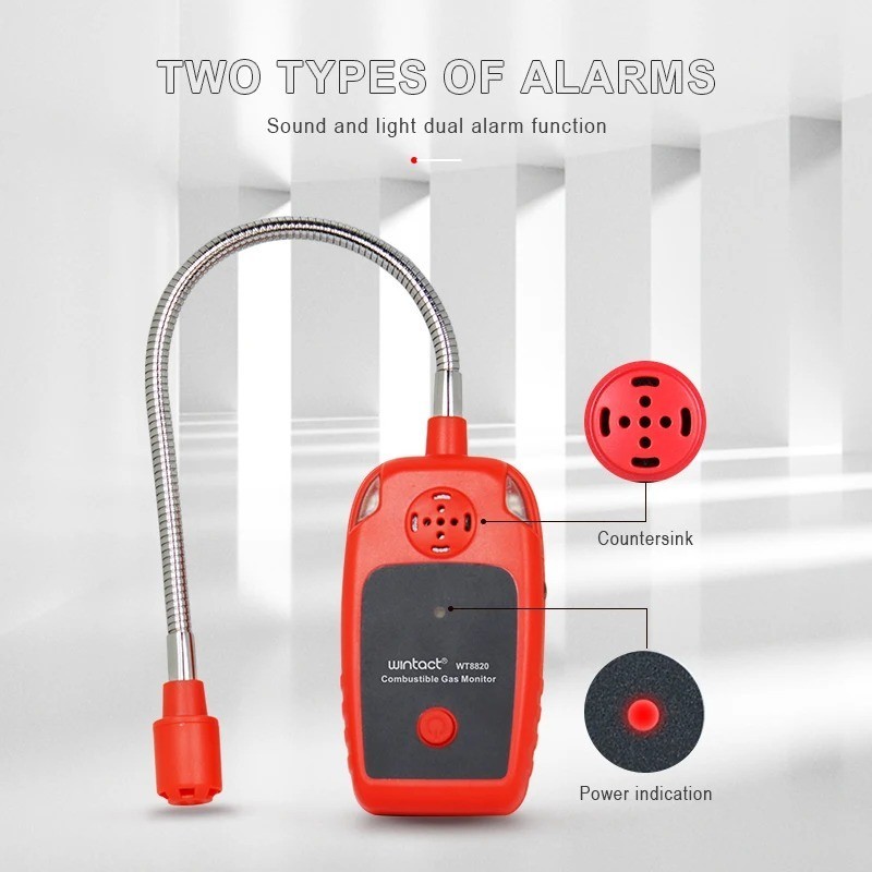 Wintact WT8820 Portable 30cm Gooseneck Combustible Gas Detector Flammable Monitoring | Shopee ...