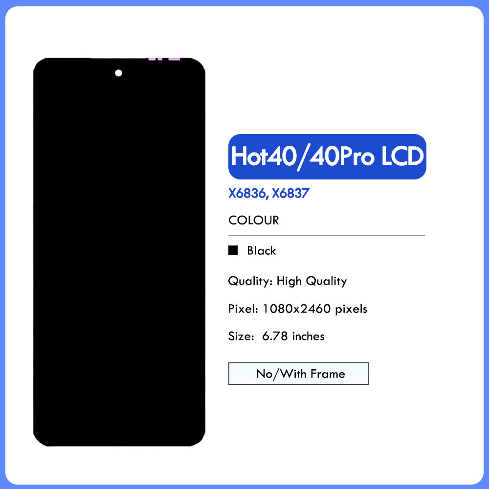 6.78" for Infinix Hot 40 X6836 Hot 40 Pro X6837 LCD Display Screen ...