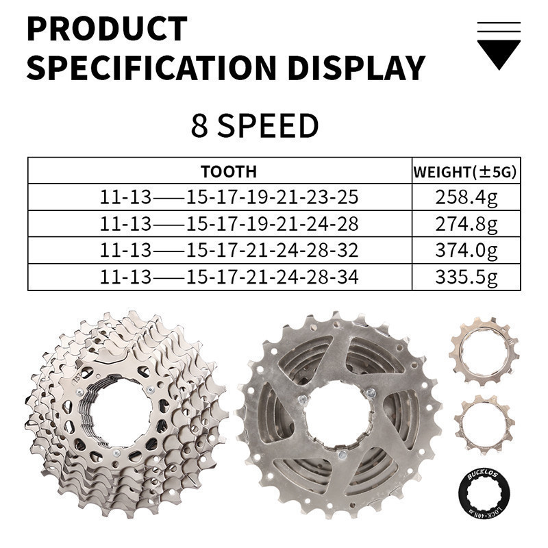 BUCKLOS Bike Cogs MTB Road Bike Cassette Cogs 8/9/10/11/12 Speed ...