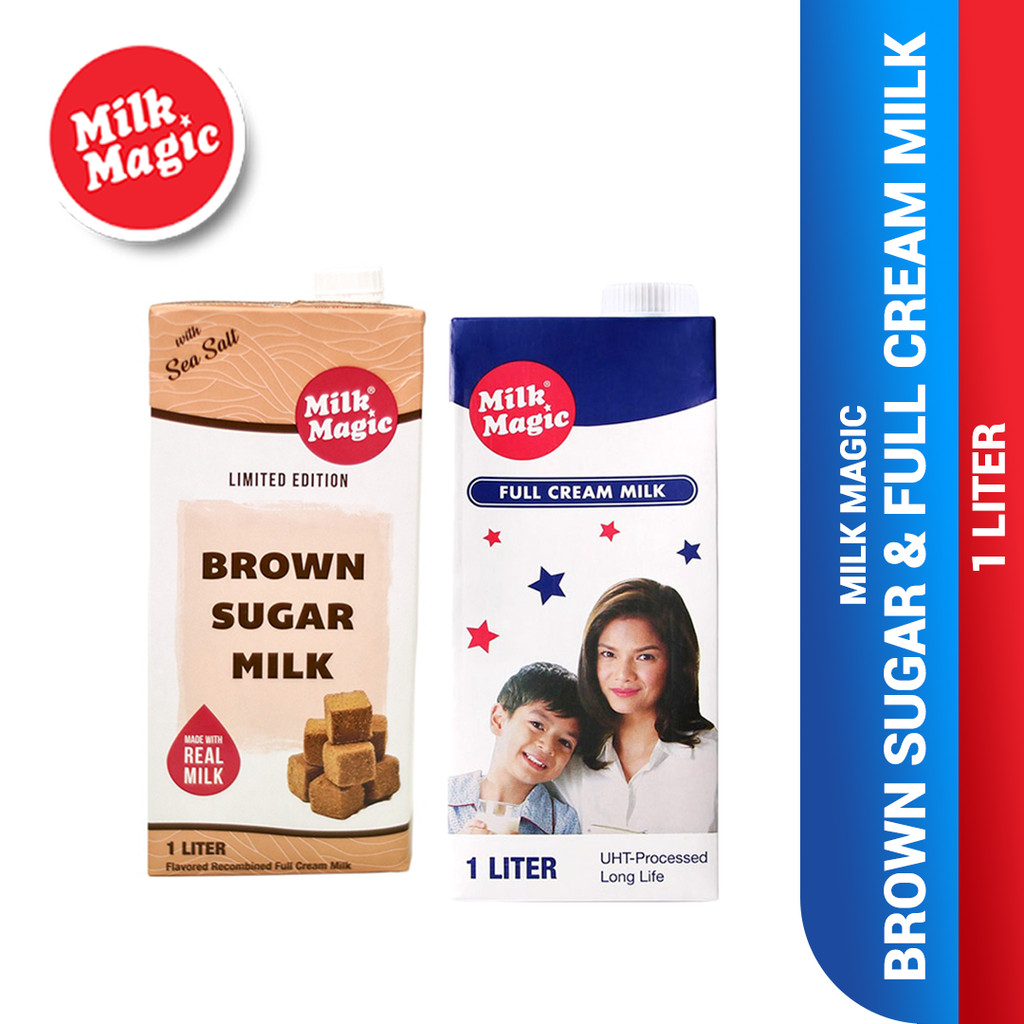 Milk Magic Full Cream Milk 1 Liter & Brown Sugar Milk 1L - Expiry Date: June 2, 2026 & March 7 ...