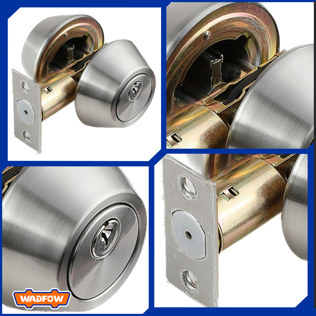 Wadfow 201SS 60/70mm Single/Double Cylinder Deadbolt Adjustable Backset ...