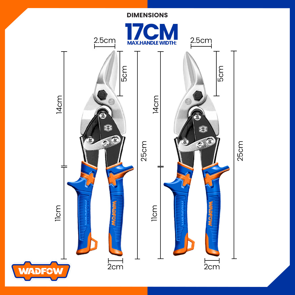 Wadfow 10inch(250mm) Stainless Steel Right & Left Aviation Snip (WHT ...