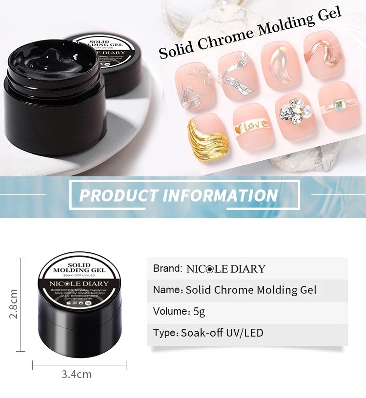 Solid Molding Nail Gel Polish Acrylic Extension Rhinestones Glue Gel Nail Manicure Shaping ...