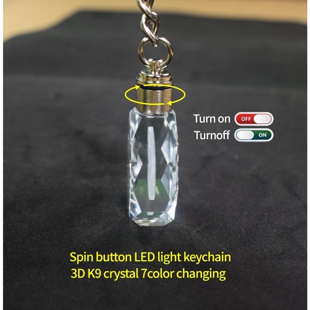 HOT Nezha LED keychain K9 Crystal Colors Polygon Transparent Luminous ...