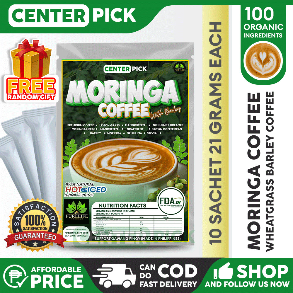 Centerpick Moringa Coffee With Barley, 10 Sachets Organic Brew, Kape ...