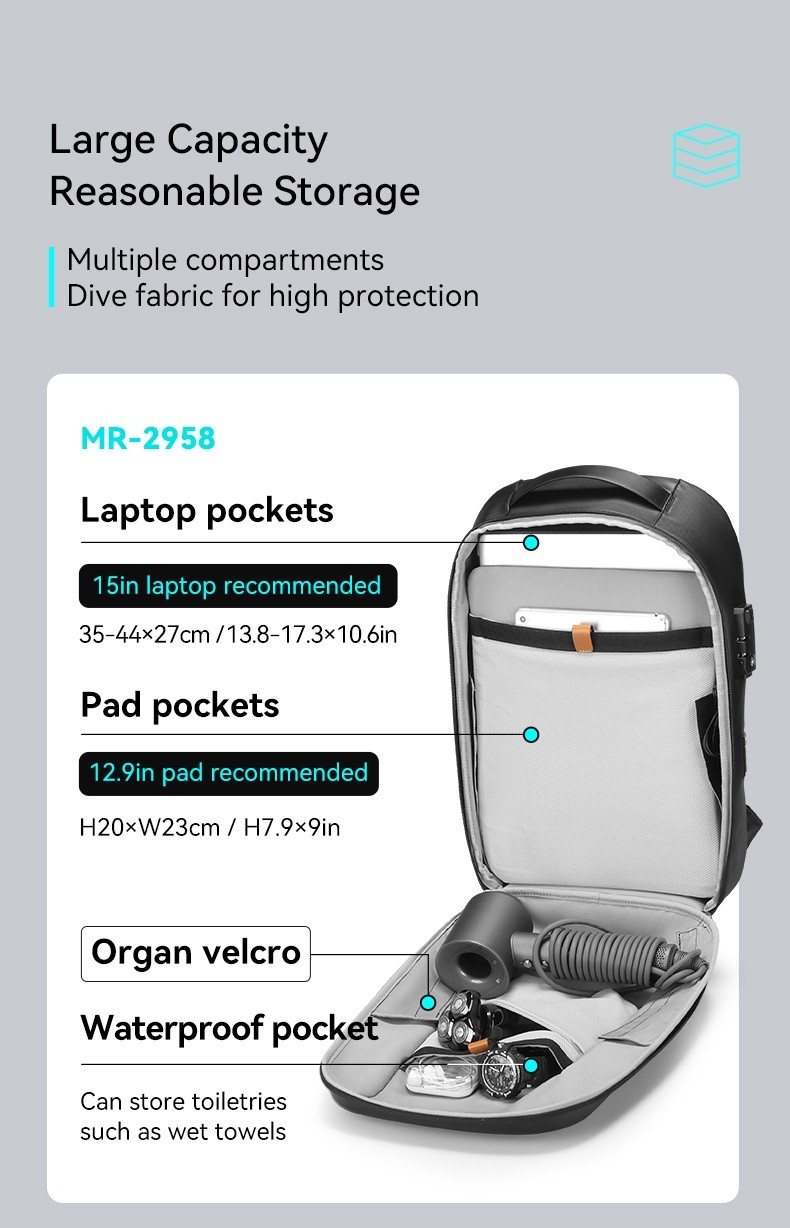 Mark Ryden splash proof Travel Backpack Laptop Bag with USB Charging ...