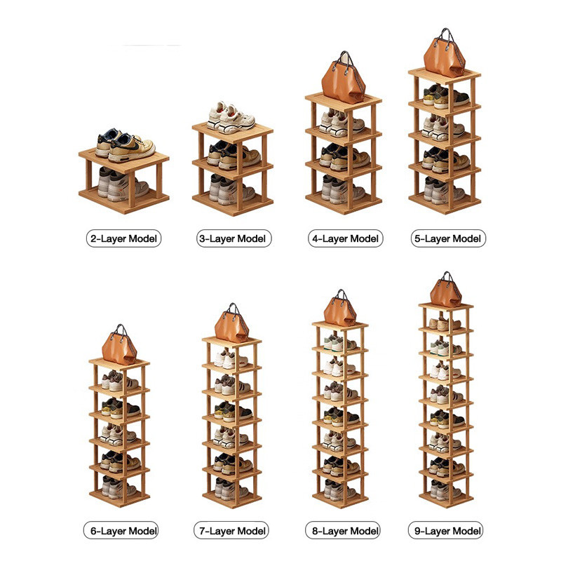 SUNNY Shoe Rack Organizer 8/9Layer Heavy Duty Bamboo Stackable Shoes ...