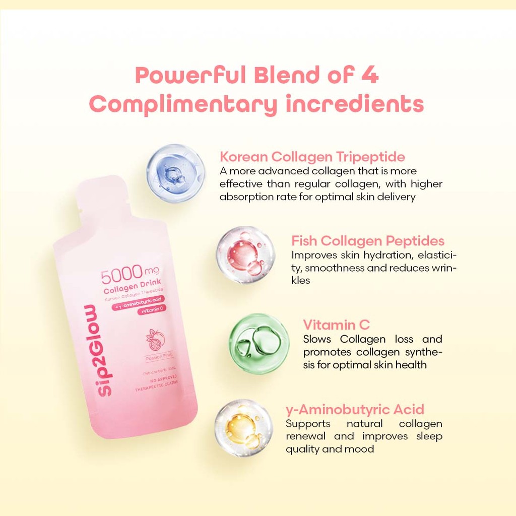 [B9G3] Sip2Glow Advanced Collagen Drink with Korean Collagen Tripeptide ...