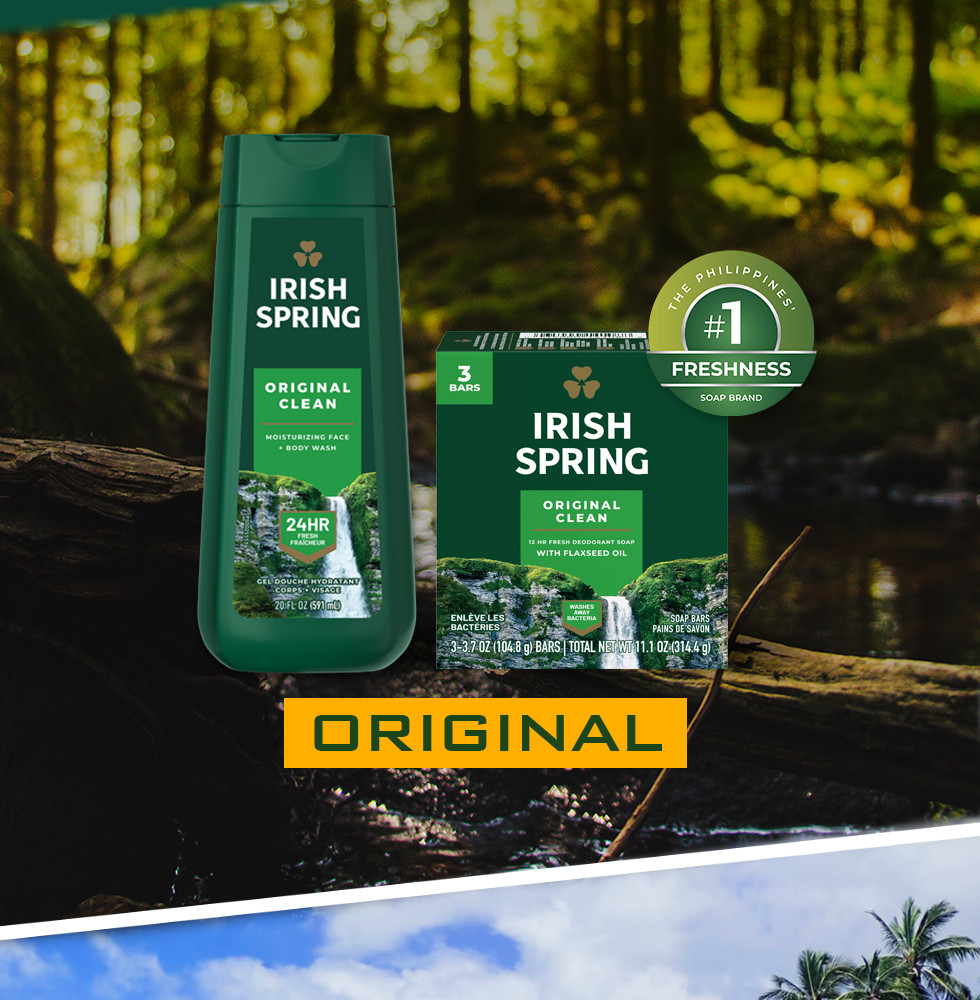 Irish Spring Original Clean Body Soap with Flaxseed Oil 12-Hour ...