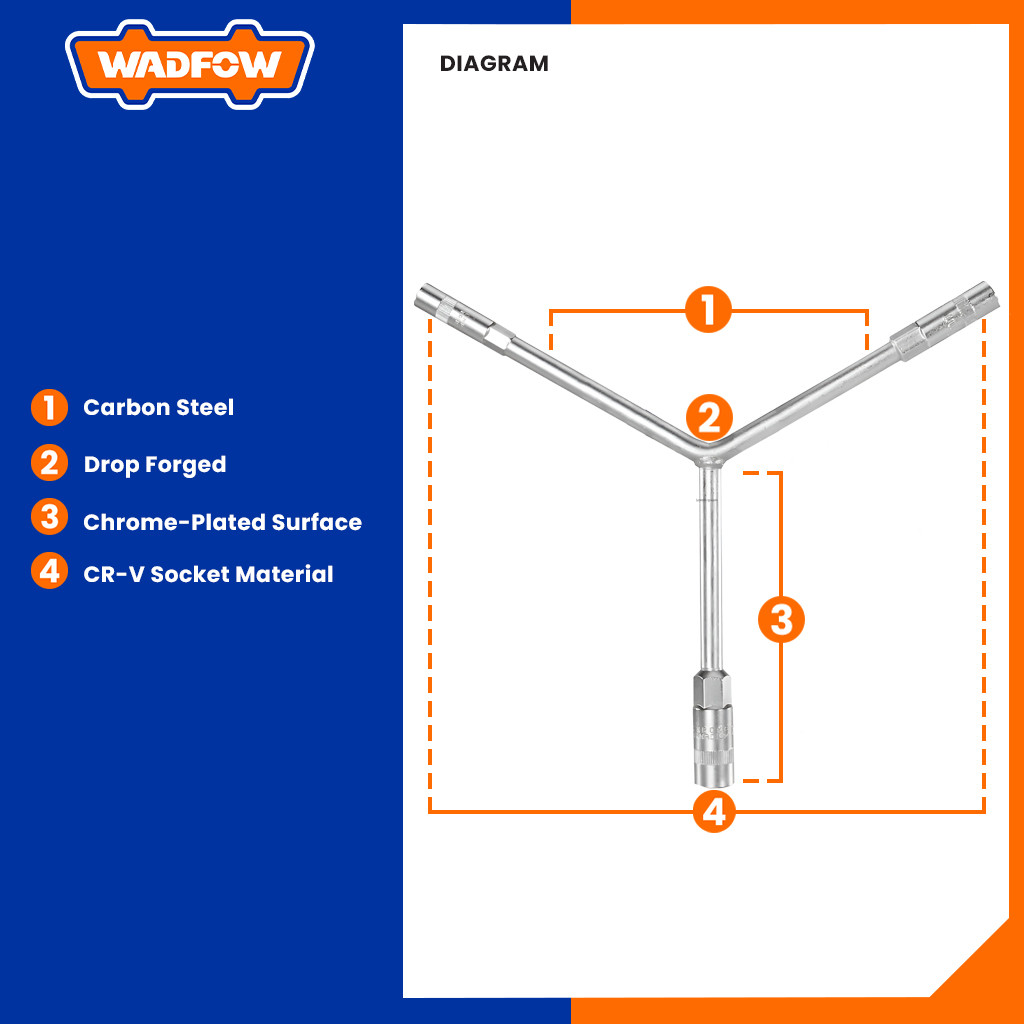 Wadfow Y-Type Socket Wrench Tool Heavy Duty 1 Piece (WHT) | Shopee ...
