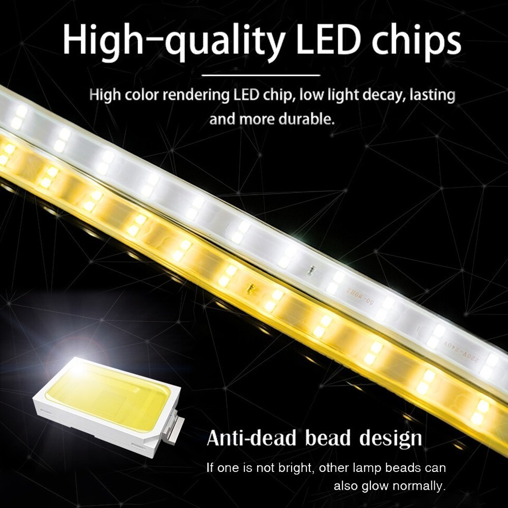 3/5/10/12/15 M w/ Plug LED Strip Double Row 2835 220V Flexible Led Light Strips 120Leds ...