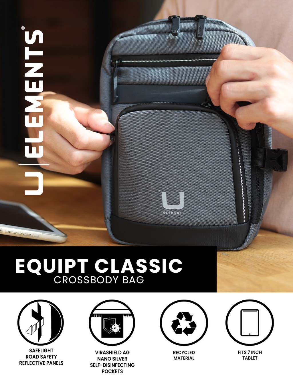 U Elements Equipt Classic Organizational Crossbody Bag | Shopee Philippines