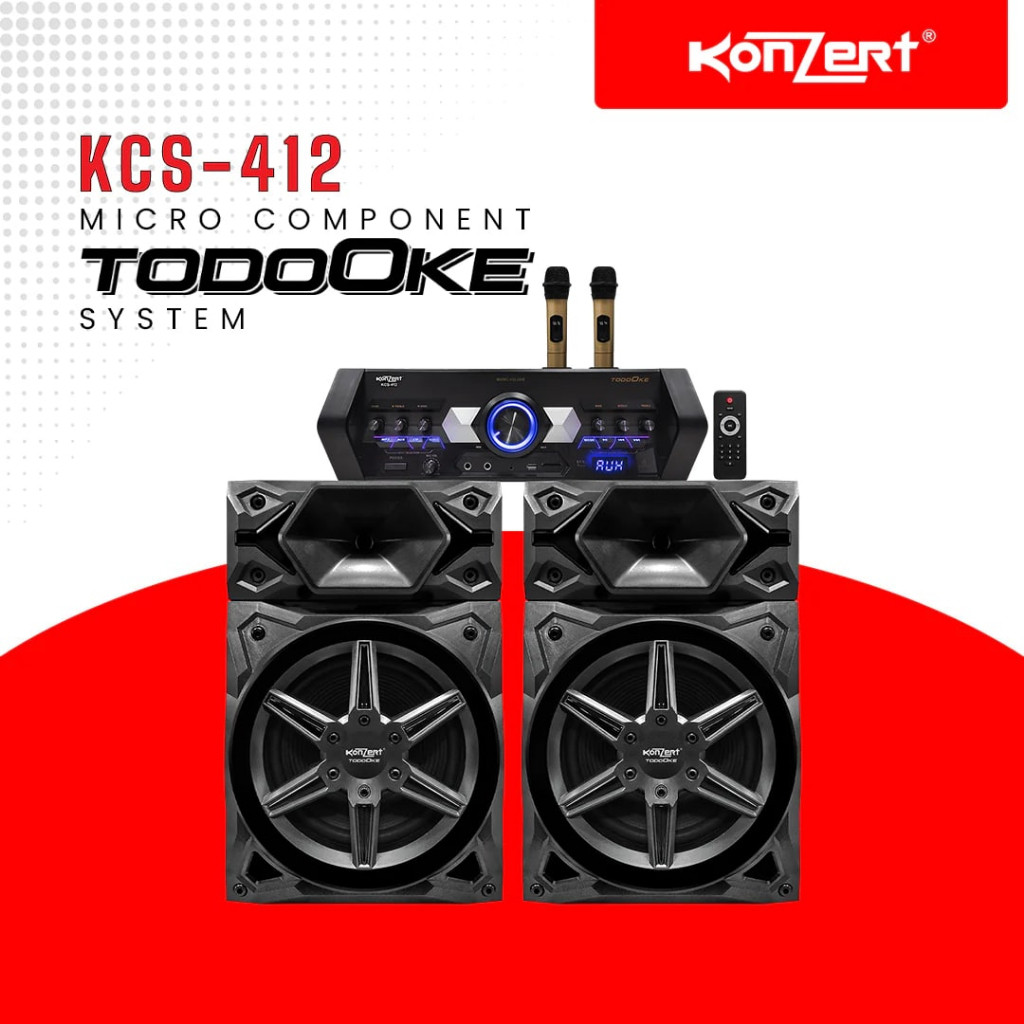 Konzert TodoOke KCS-412 6000W 12" 2-Way Woofer Speaker System (SET) - 2 ...