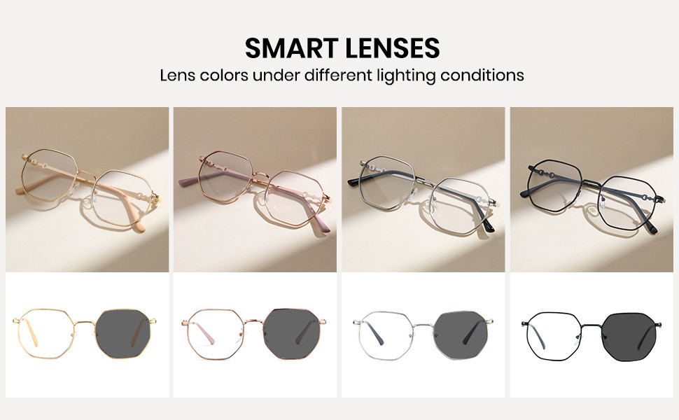 Cyxus Anti Rad Blue Light Photochromic Glasses Summer for Women Anti ...