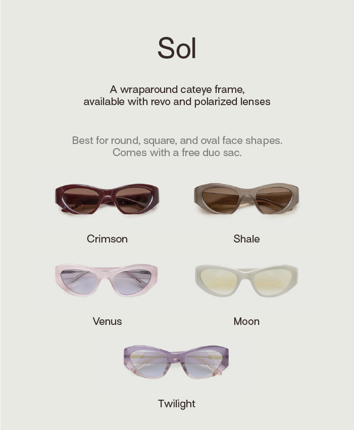 Sunnies Studios Sol (Polarized Wraparound Cateye Sunglasses Shades for Men and Women) | Shopee ...