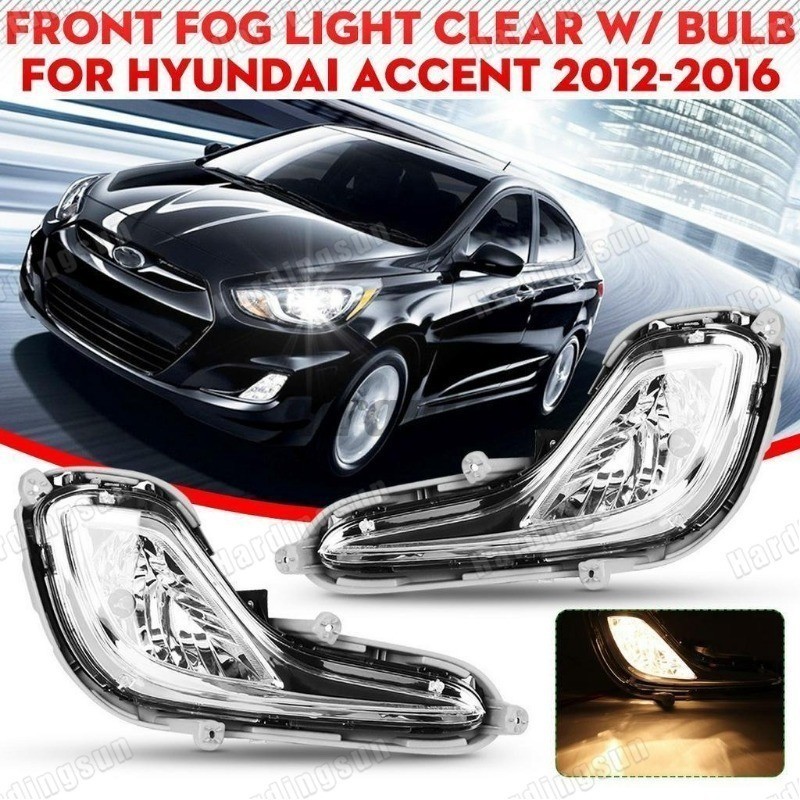Car bumper fog lamp lights for Hyundai Accent 2012 2013 2014 2015 2016 Car front bumper fog ...