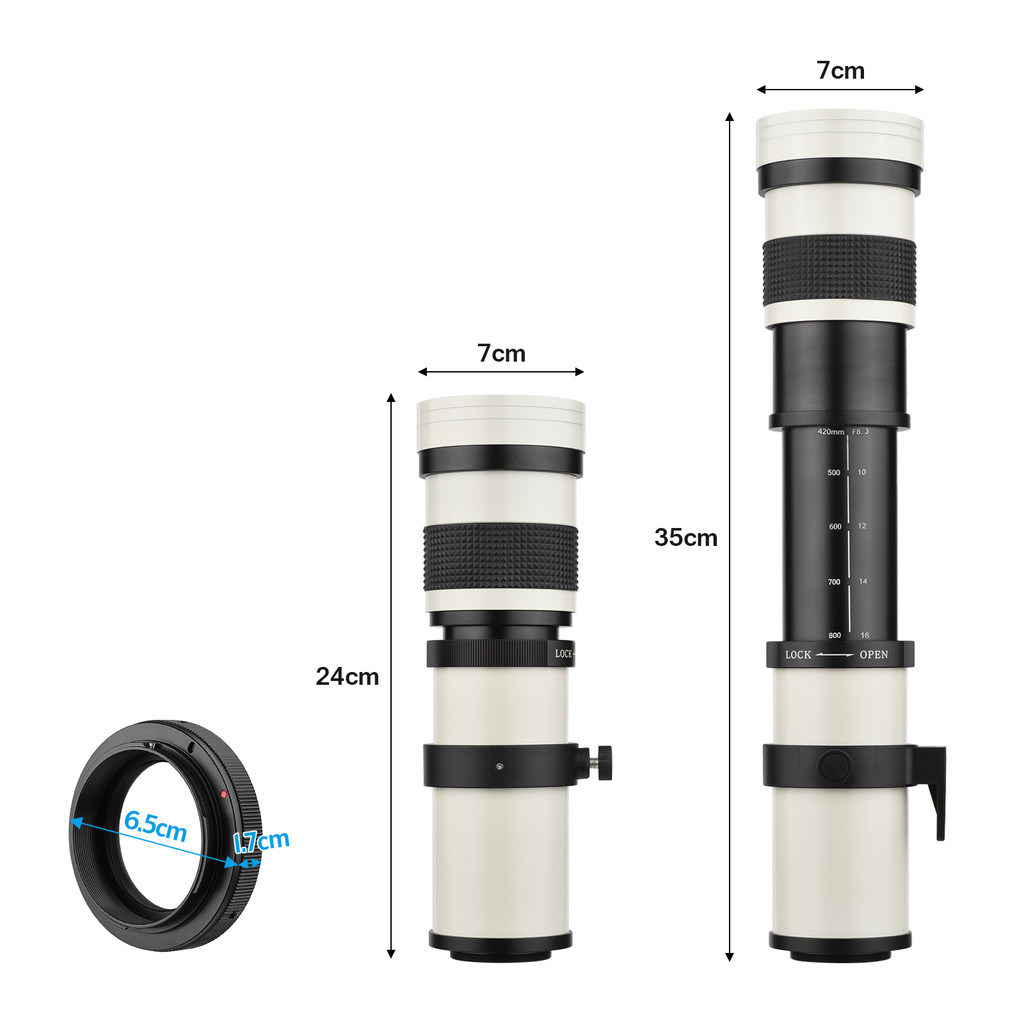 [COD]Camera MF Super Telephoto Zoom Lens F/8.3-16 420-800mm T Mount ...